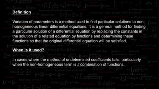 Variation Of Parameter (Differential Equations) | PPTX