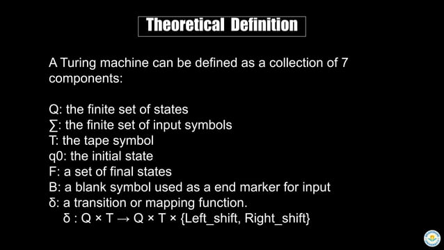 Turing Machine | Theory Of Computation | Formal Language and Automata Theory | PPTX