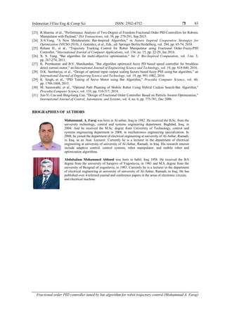 Fractional order PID controller tuned by bat algorithm for robot ...