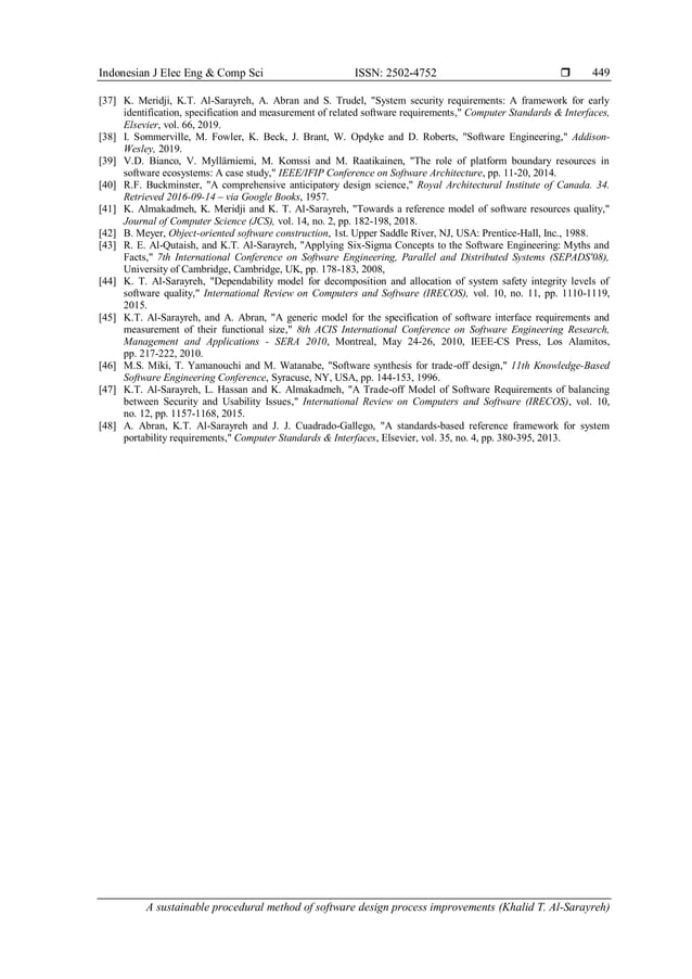 A sustainable procedural method of software design process improvements ... A sustainable procedural method of software design process improvements ...