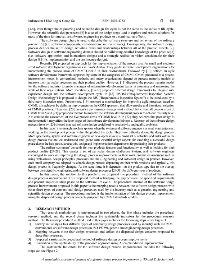 A sustainable procedural method of software design process improvements ... A sustainable procedural method of software design process improvements ...