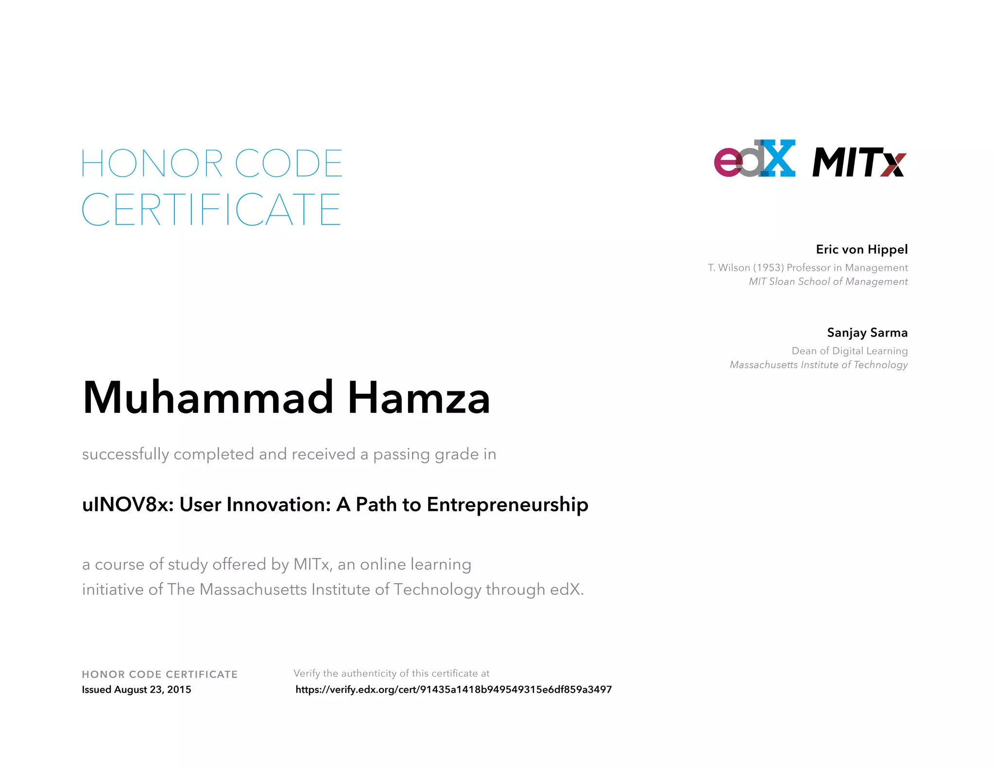 Certificate MITx | PDF | Education