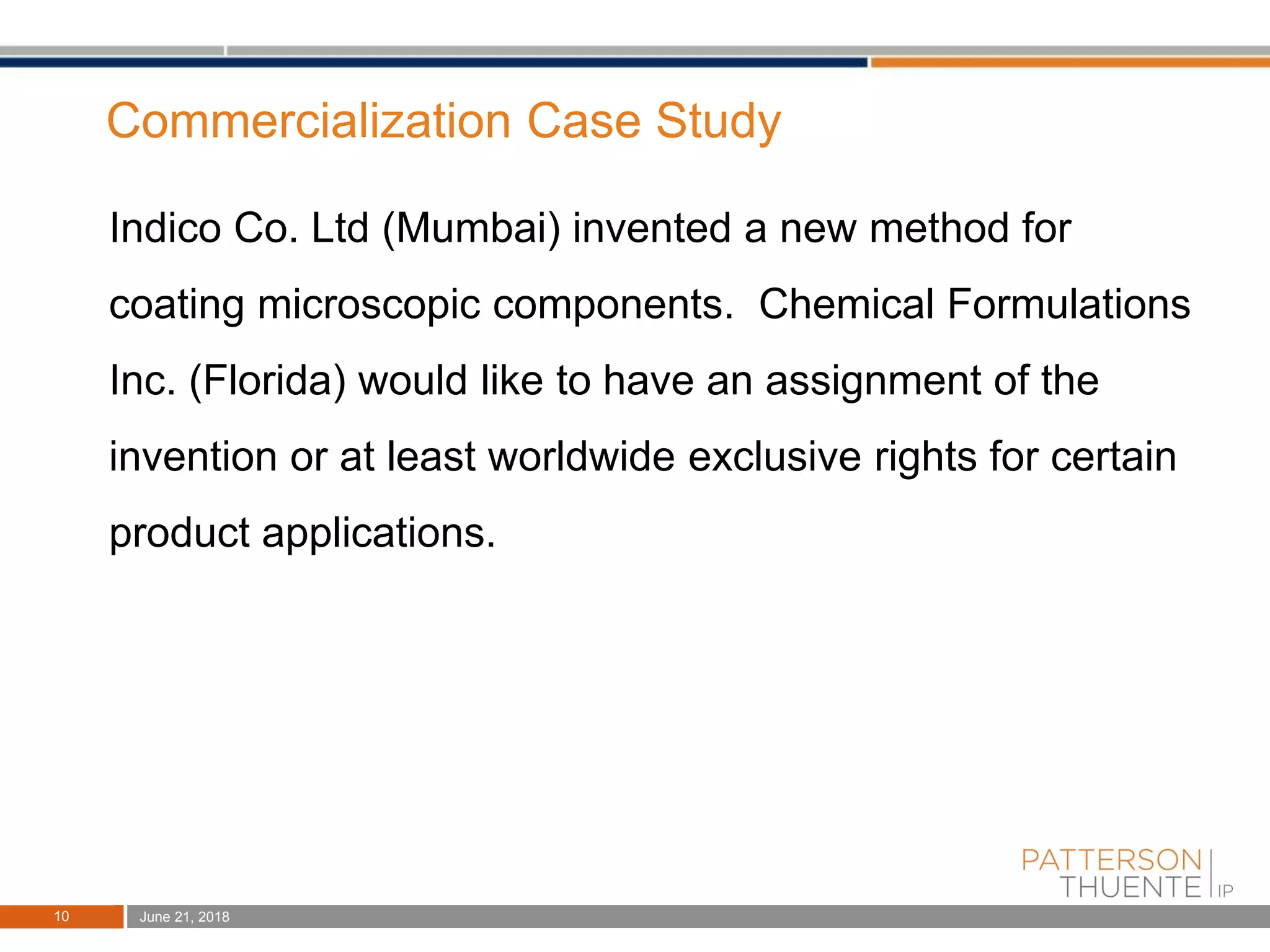IP Commercialization Workshop | PPTX