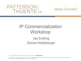 IP Commercialization Workshop | PPTX