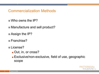 IP Commercialization Workshop | PPTX