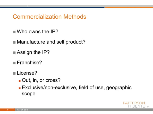 IP Commercialization Workshop | PPTX | Business | Business and Finance
