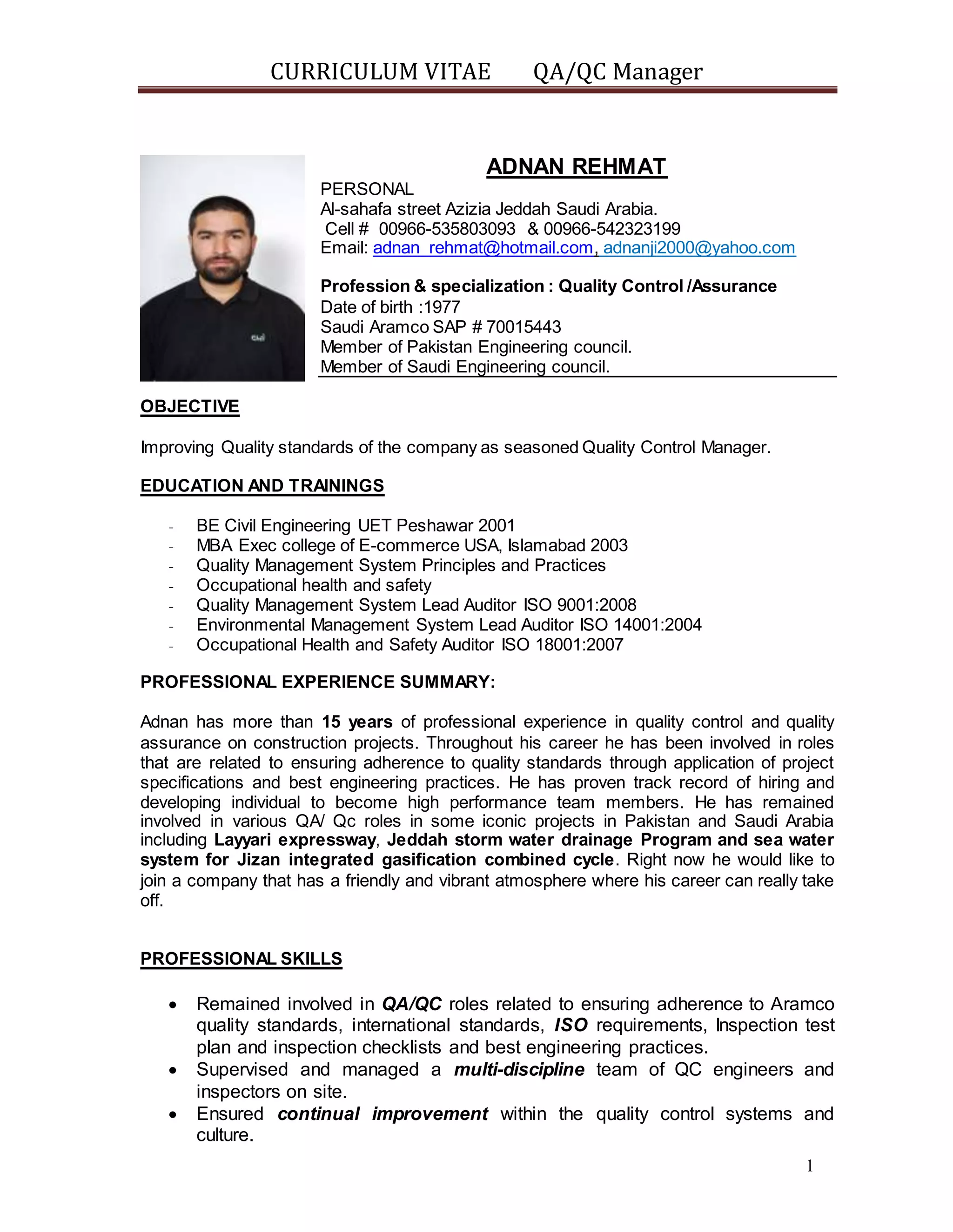 Adnan Resume revised | DOCX