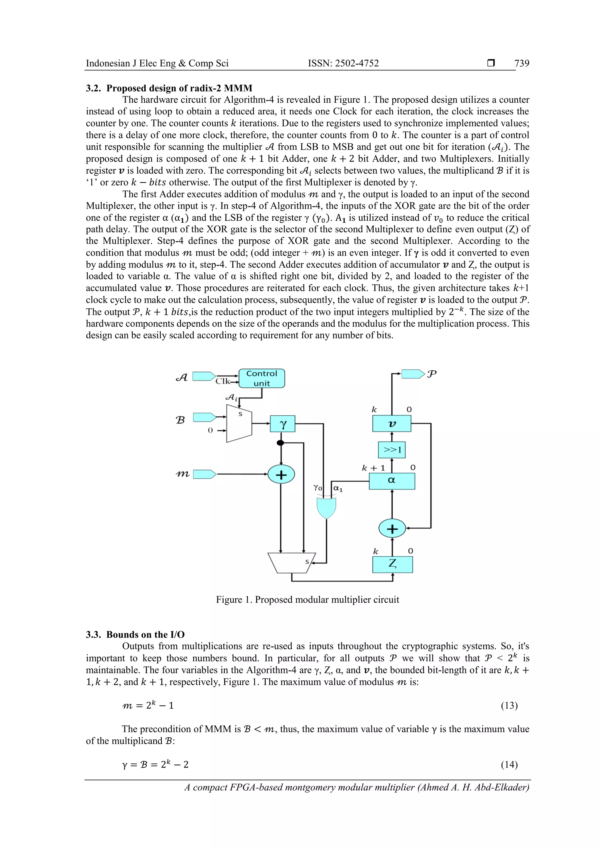 A compact FPGA-based montgomery modular multiplier | PDF