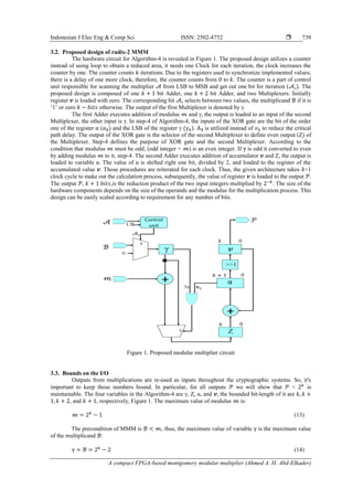 A compact FPGA-based montgomery modular multiplier | PDF