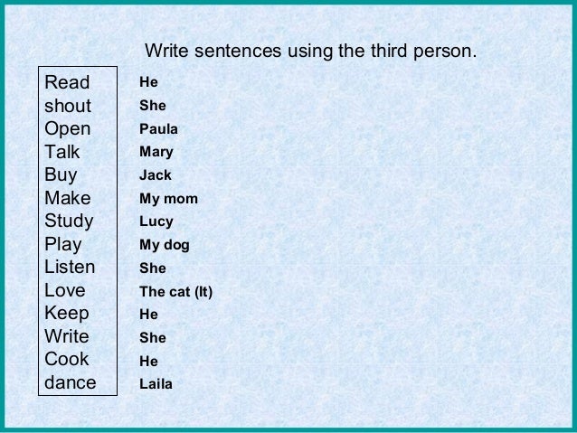 Third Person Sentence Example