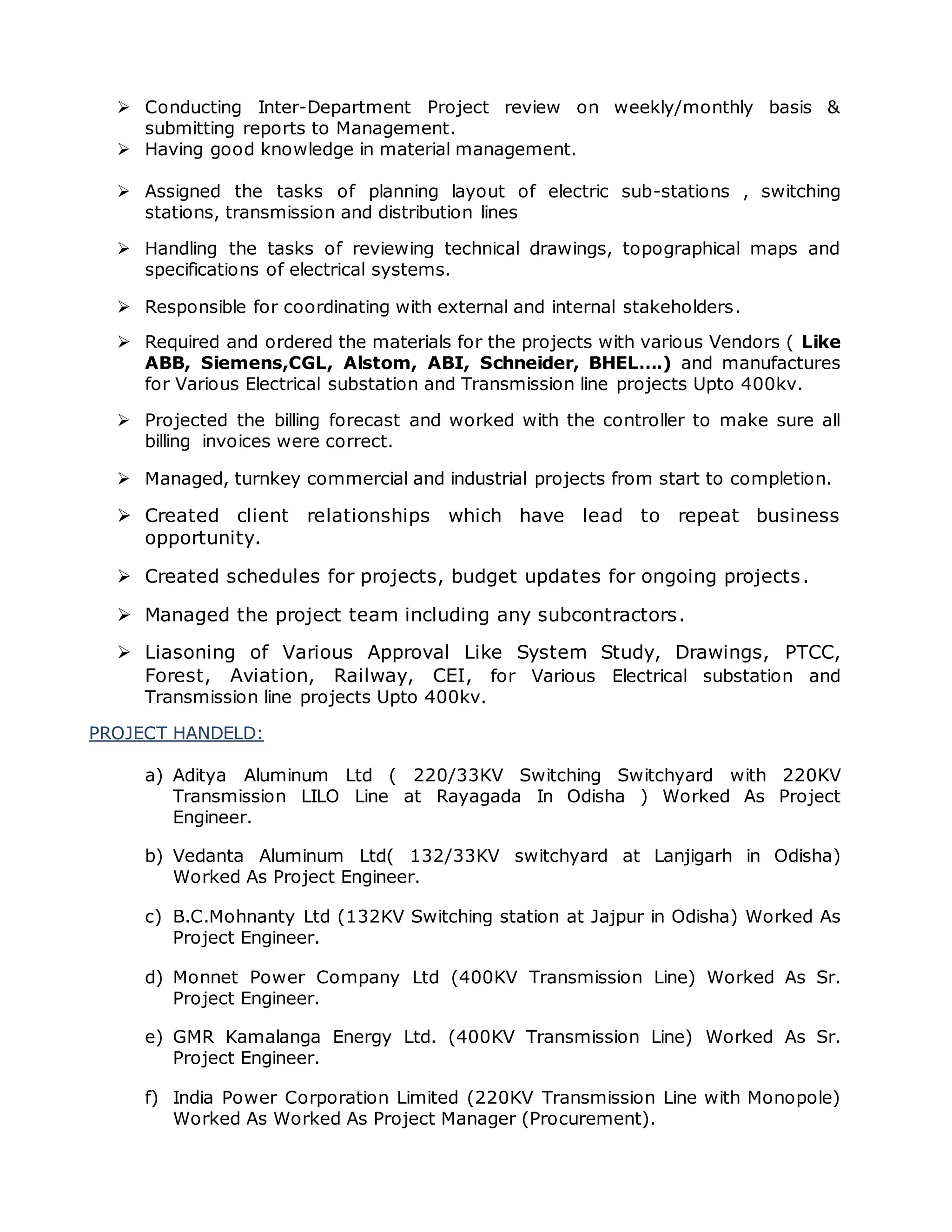 dillip ( C.V ) Project Manager | DOCX