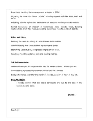 Rafi sfdc resume | DOC