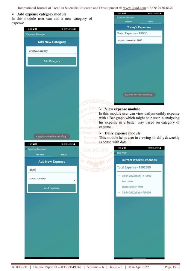 Expense Manager Flutter Application | PDF