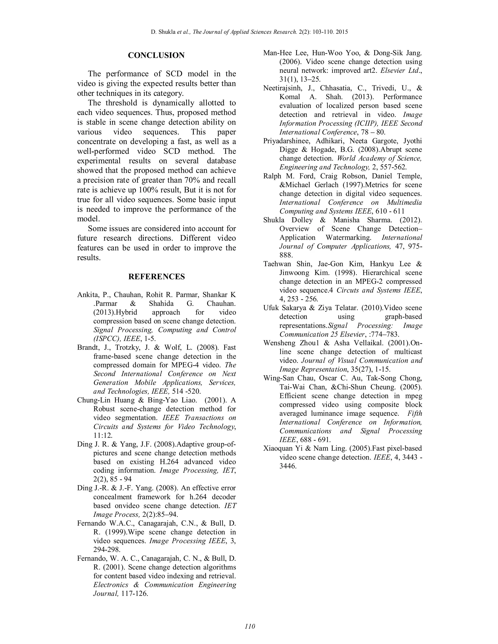 Scene change detection | PDF | Video Software | Computer Software and Applications