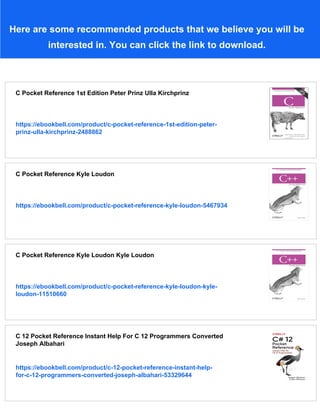 C Pocket Reference 1st Edition Kyle Loudon | PDF