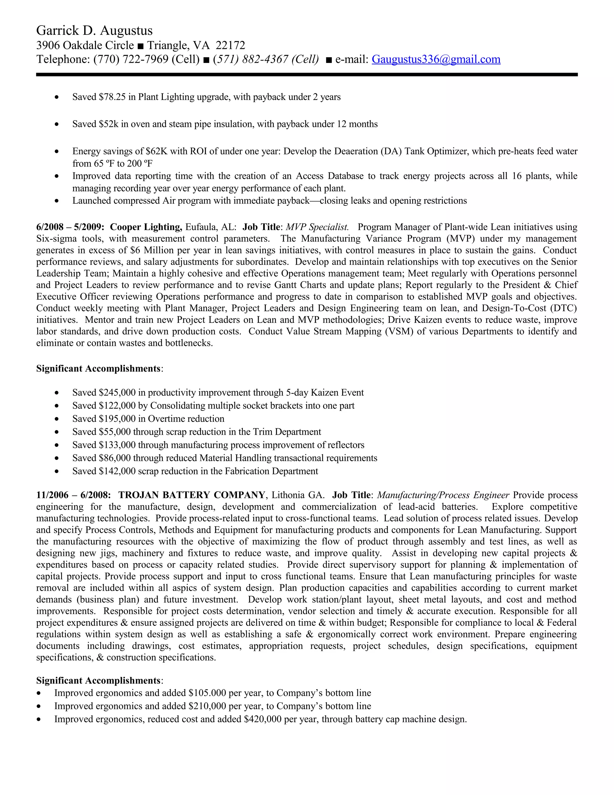 Garricks-Updated Resume-VA15 | DOC