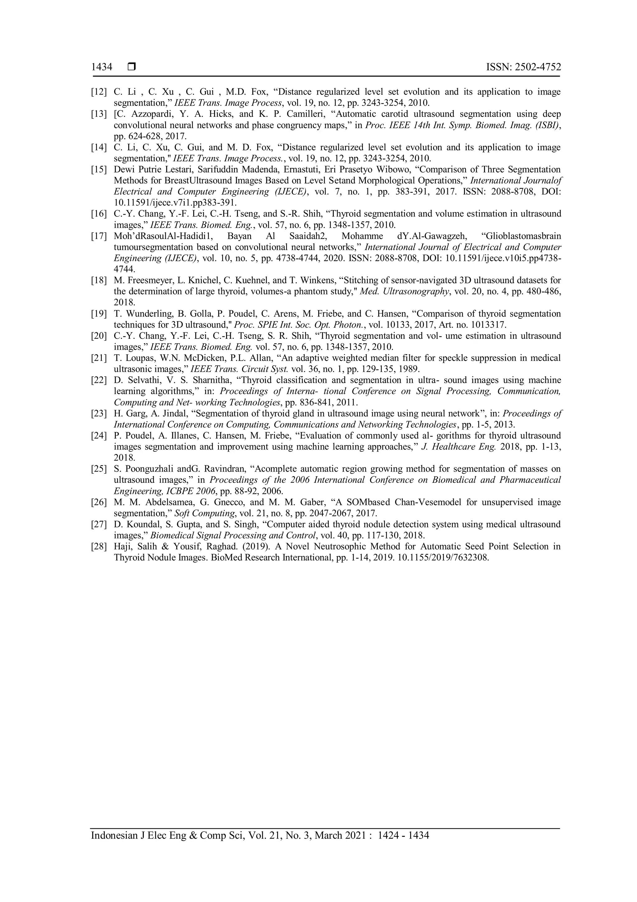 Ultrasound image segmentation through deep learning based improvised U ...