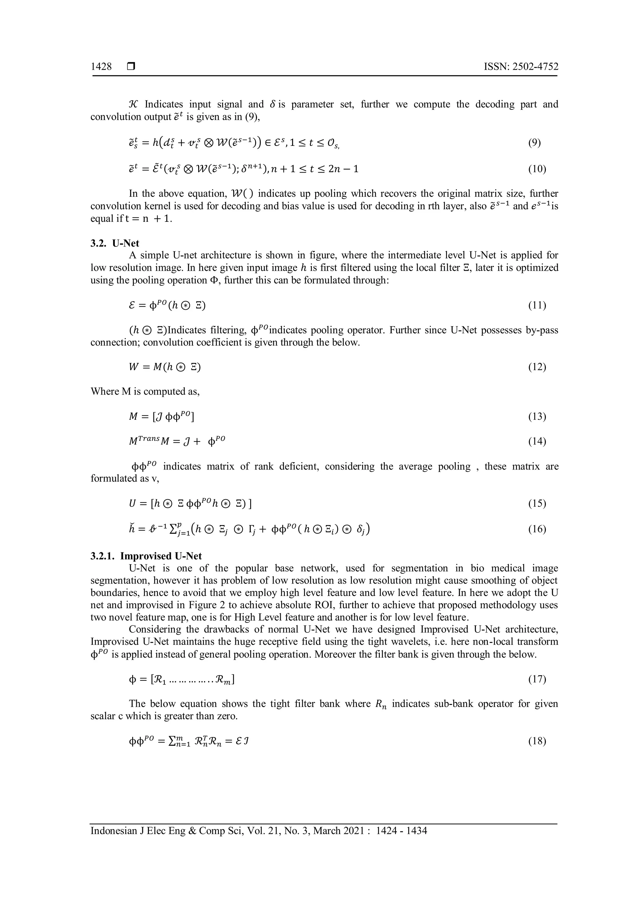 Ultrasound image segmentation through deep learning based improvised U ...