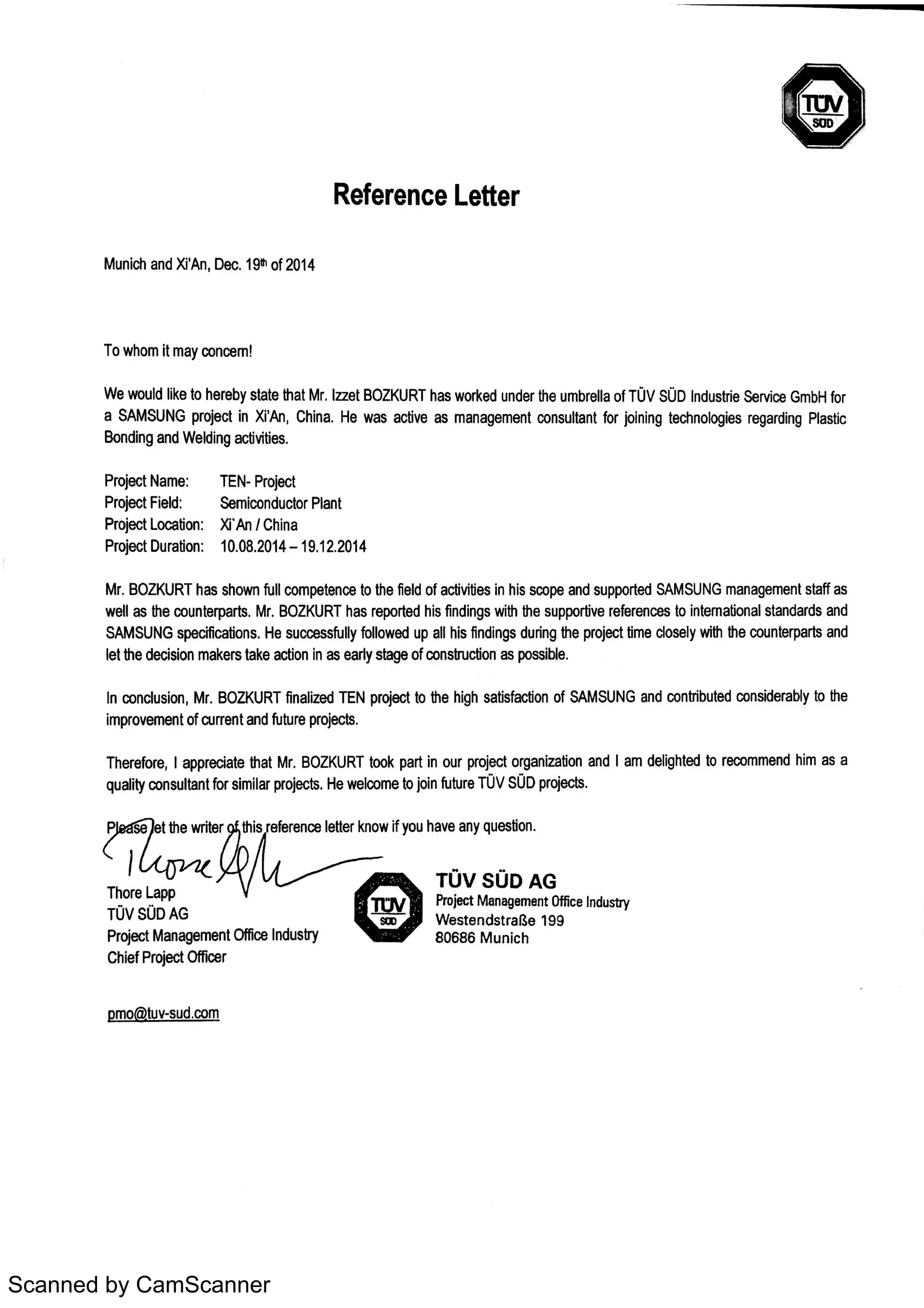 Samsung Reference Letter | PDF