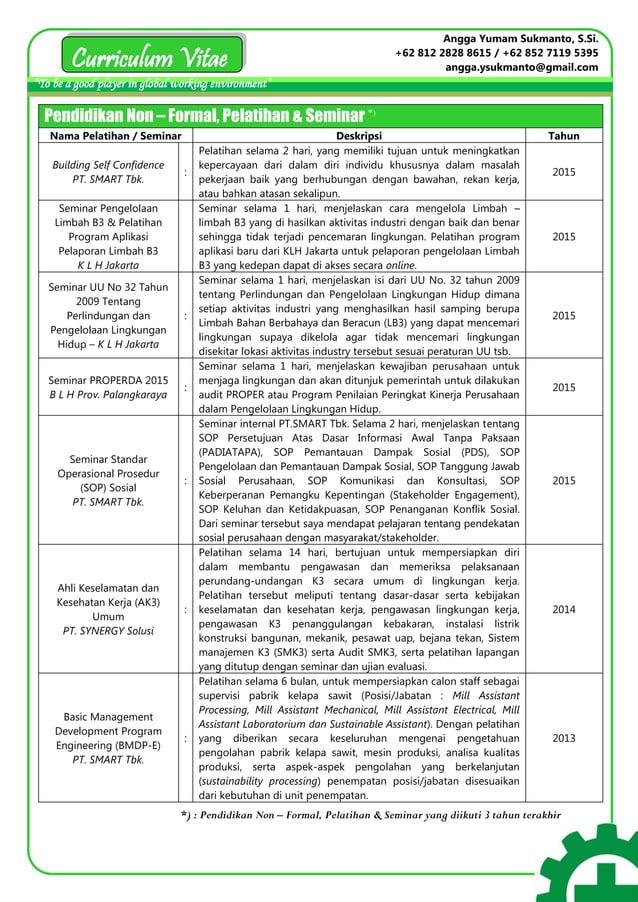 CV Angga Yumam Sukmanto (Ahli K3 Umum) | PDF