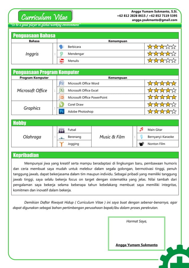 CV Angga Yumam Sukmanto (Ahli K3 Umum) | PDF