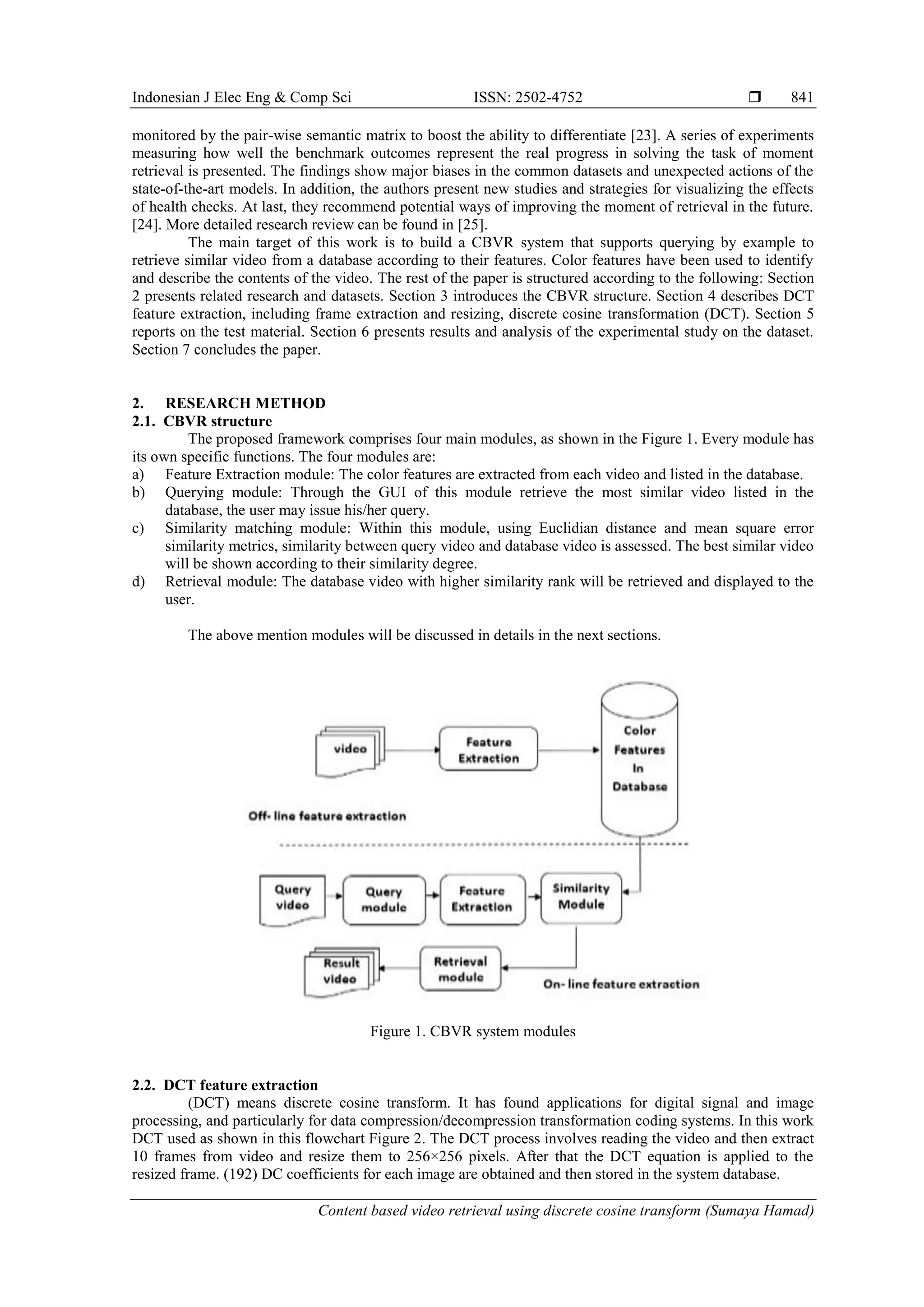 Content based video retrieval using discrete cosine transform | PDF