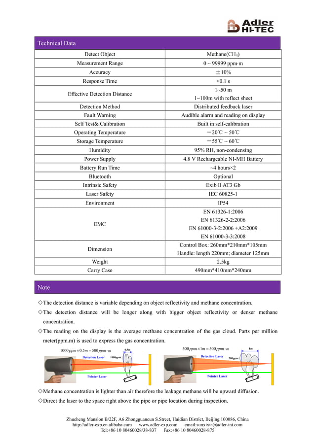 ADL-MLD-15A Remote Laser Methane Gas Leak Detector | PDF | Chemistry ...