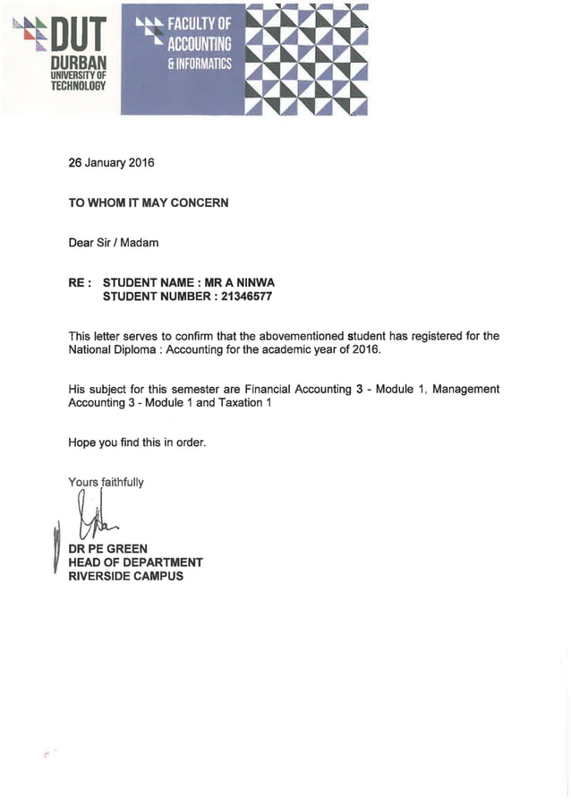 confirmation letter | PDF