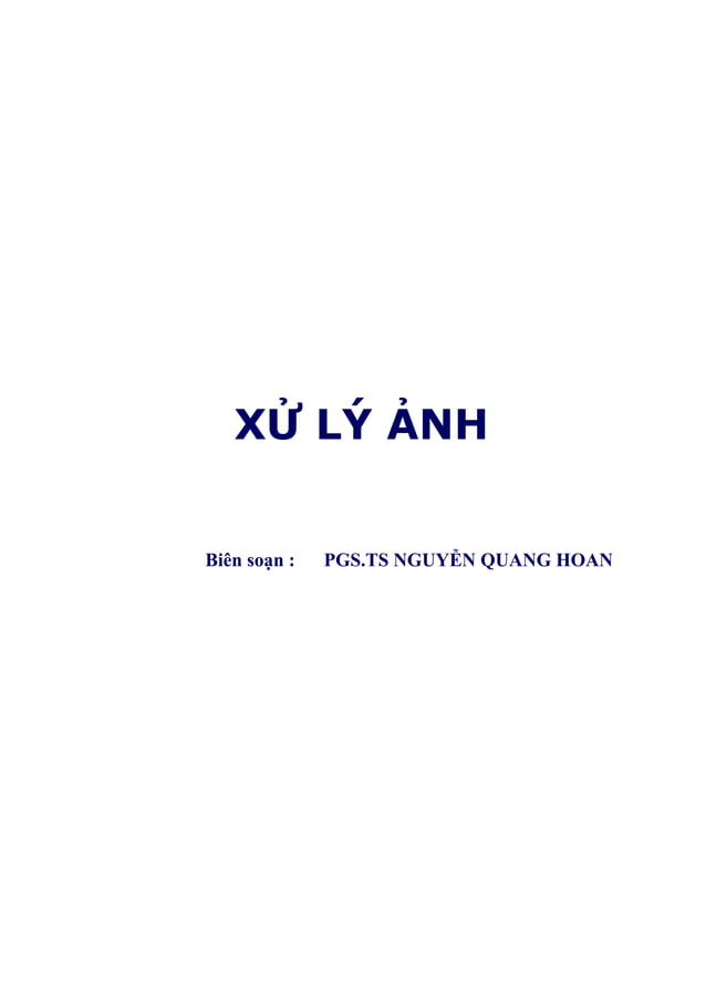 Giáo trình xử lý ảnh | PDF