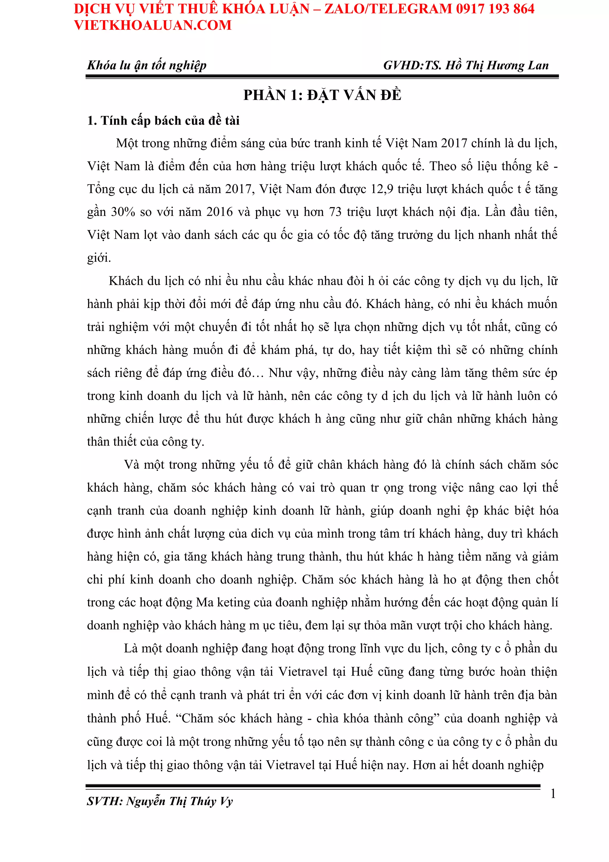 BÀI MẪU khóa luận chăm sóc khách hàng, HAY, 9 ĐIỂM | DOC