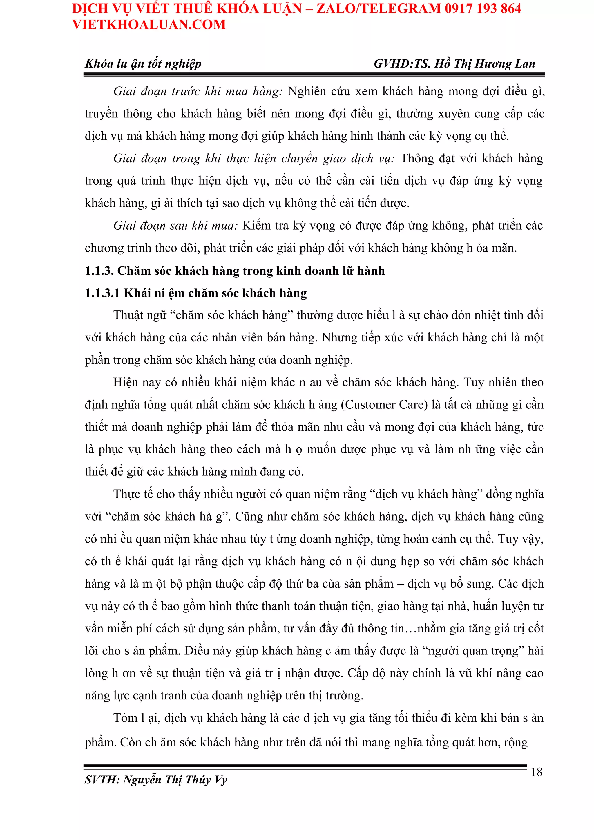 BÀI MẪU khóa luận chăm sóc khách hàng, HAY, 9 ĐIỂM | DOC