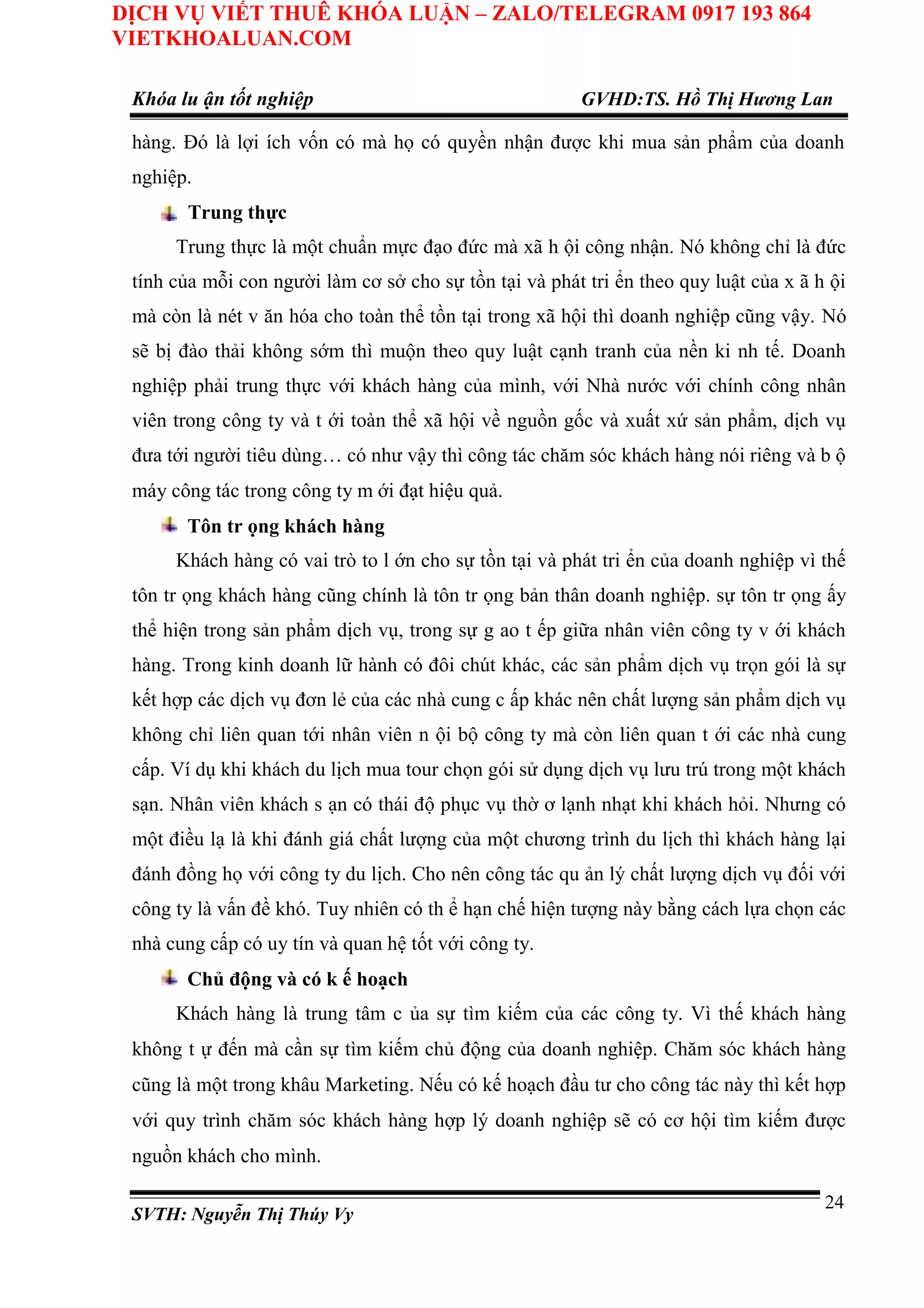 BÀI MẪU khóa luận chăm sóc khách hàng, HAY, 9 ĐIỂM | DOC