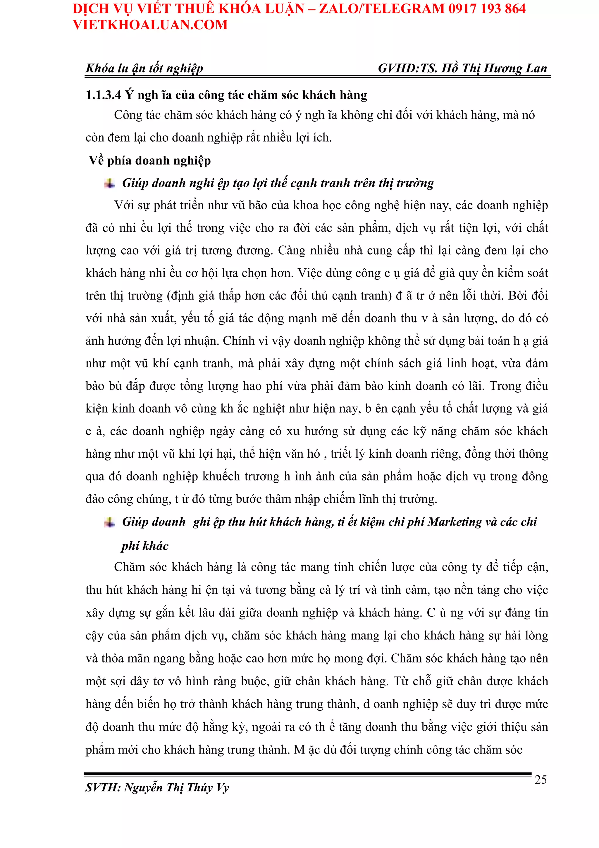 BÀI MẪU khóa luận chăm sóc khách hàng, HAY, 9 ĐIỂM | DOC