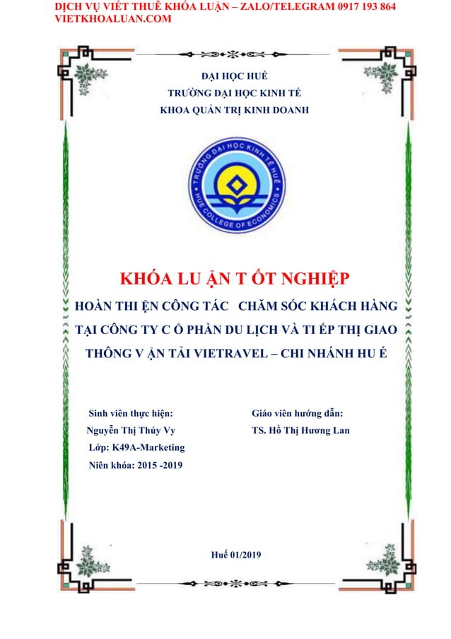 BÀI MẪU khóa luận chăm sóc khách hàng, HAY, 9 ĐIỂM | DOC