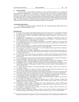 Economical and efficient technique for a static localized maximum sun lux determination | PDF