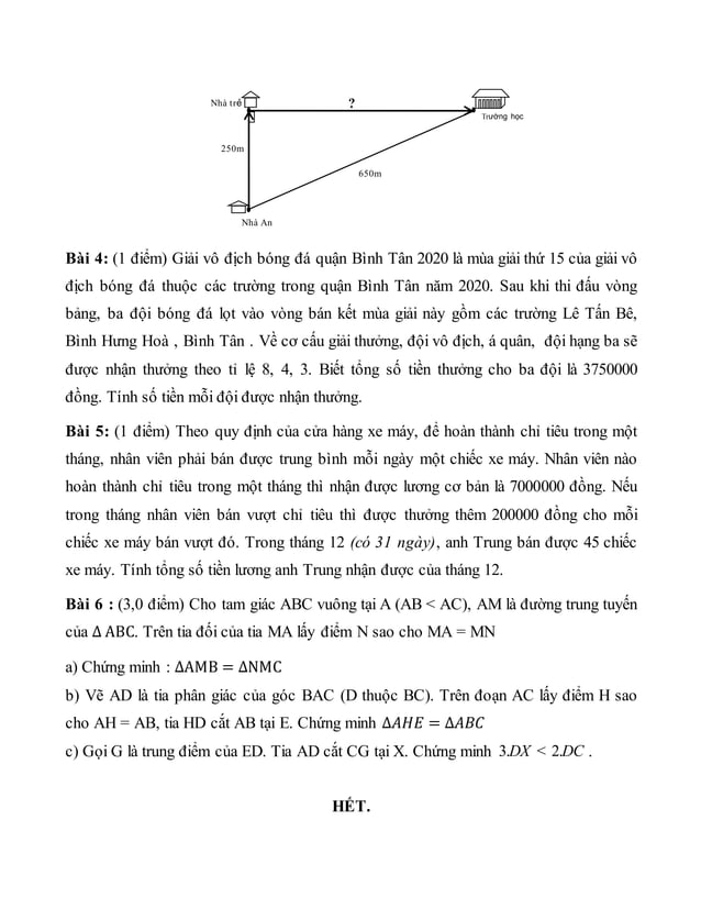 Đề Thi HK2 Toán 7 - THCS Lê Tấn Bê | DOCX