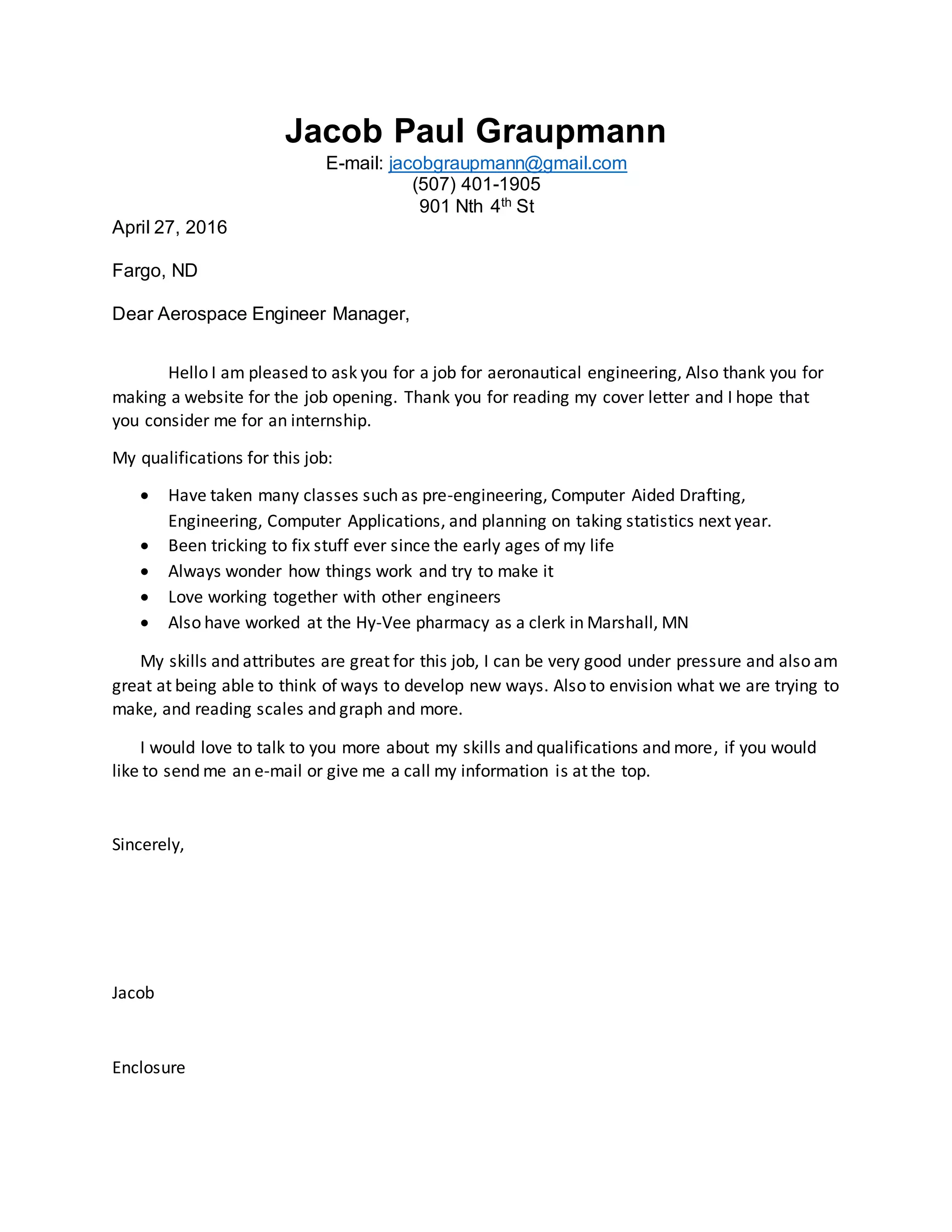 Cover Letter FINAL | PDF