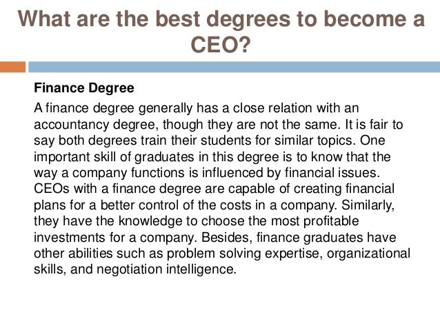 What are the best degrees to become a CEO?