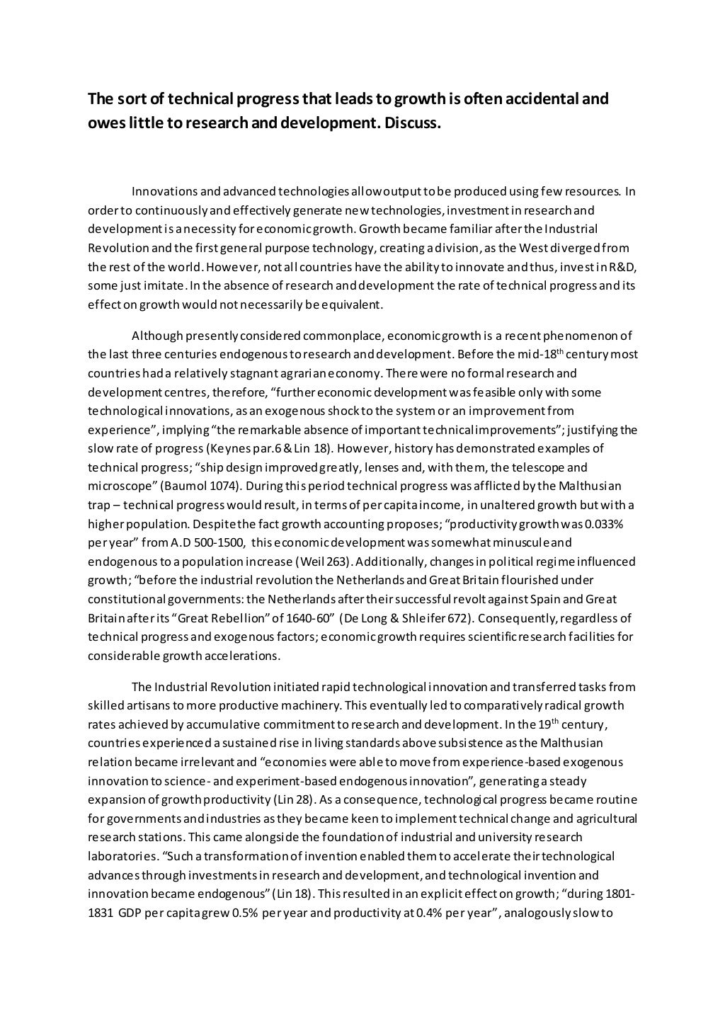 Economic Growth Essay Economic Growth Essay