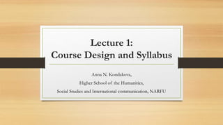 Course design and syllabus | PPTX