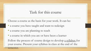 Course design and syllabus | PPTX