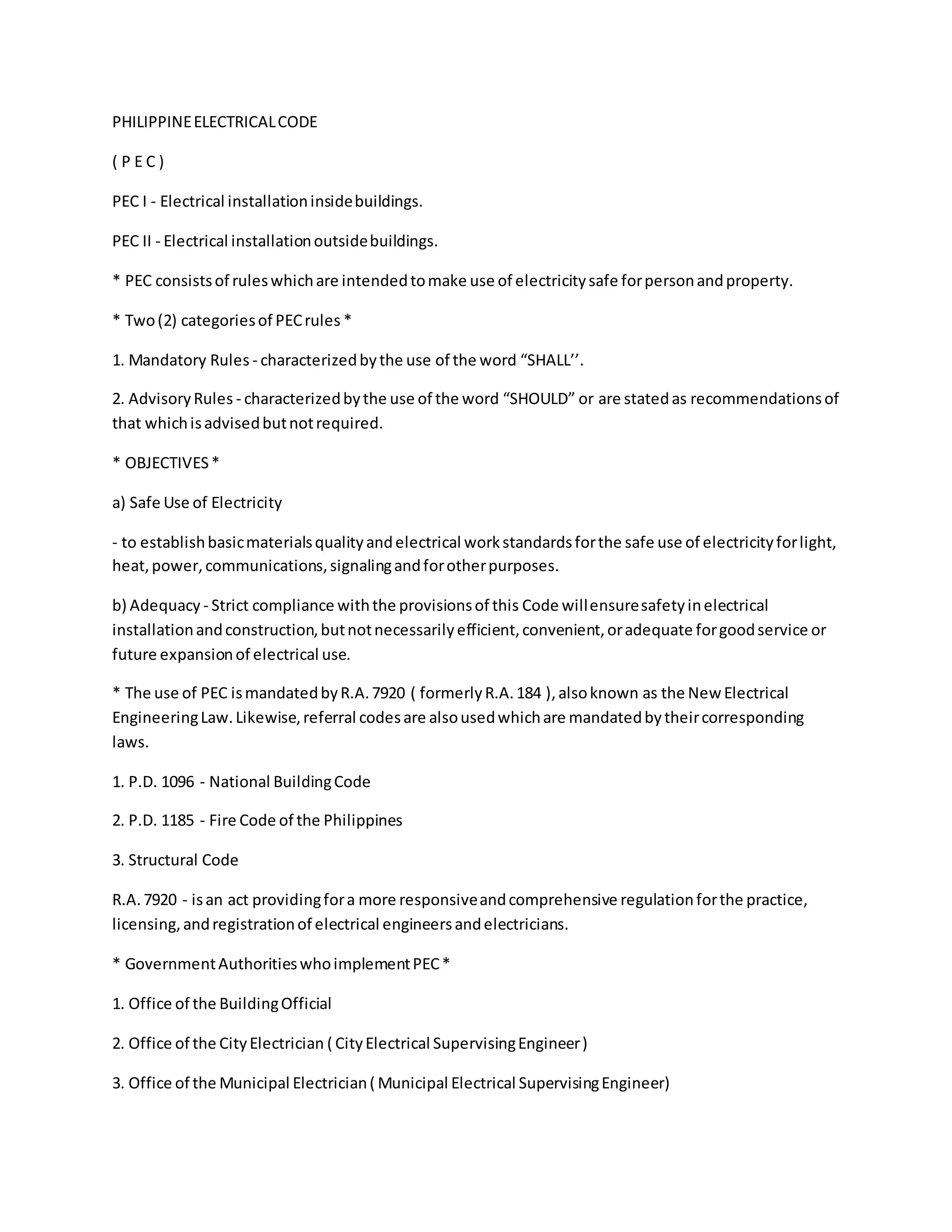 228279816 philippine-electrical-code-summary | DOCX