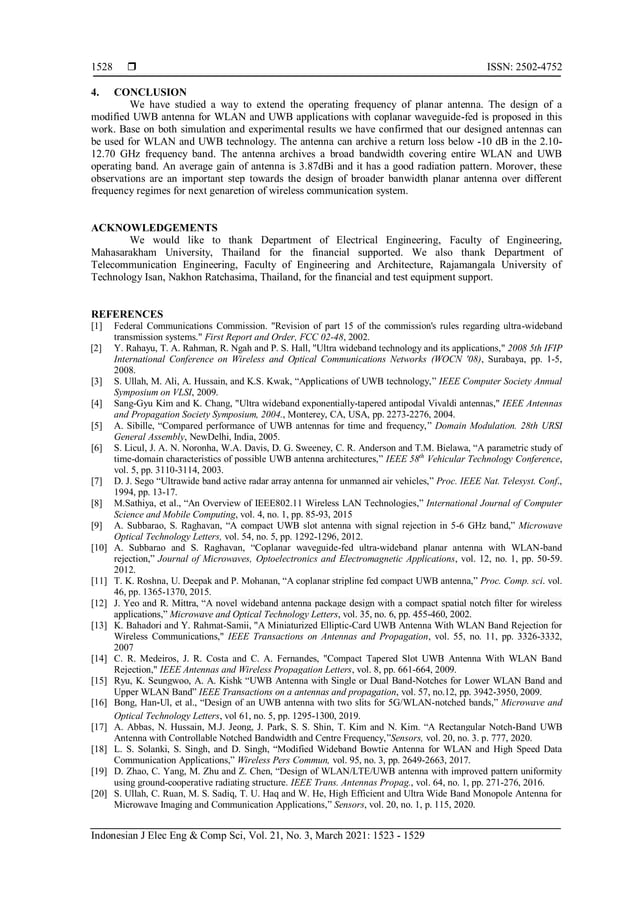 Coplanar Waveguide Fed Ultra Wideband Antenna With Wlan Band Pdf