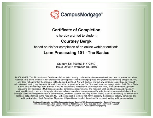 Loan Processing 101 Certification | PPT