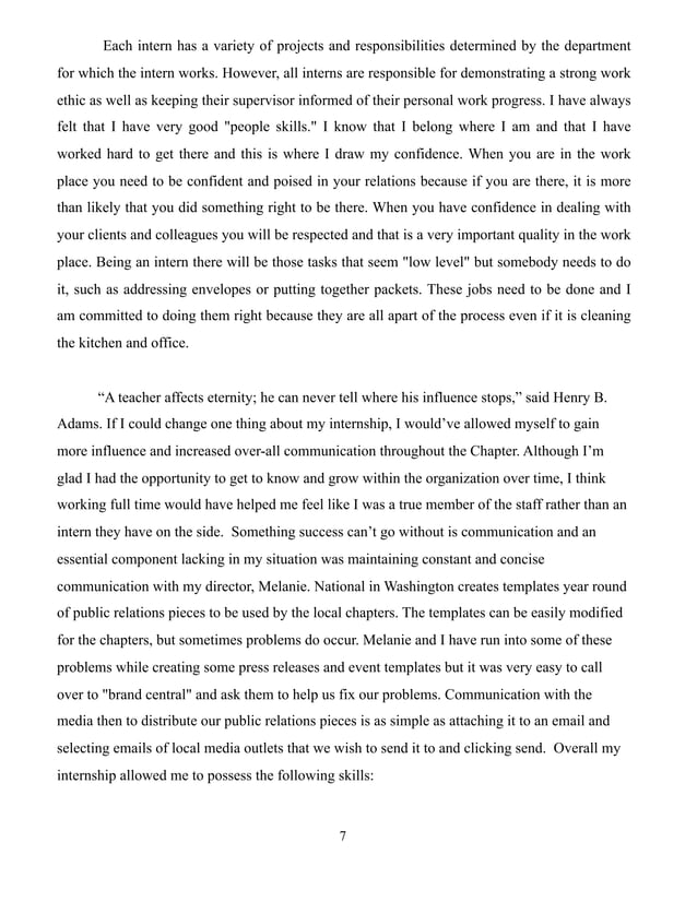 Internship Reflection | PDF | Executive Leadership & Management | Business