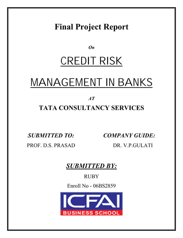project on credit-risk-management | PDF | Business Accounting & Finance ...