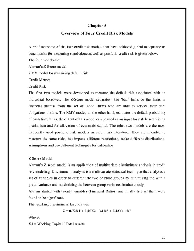 project on credit-risk-management | PDF | Business Accounting & Finance ...