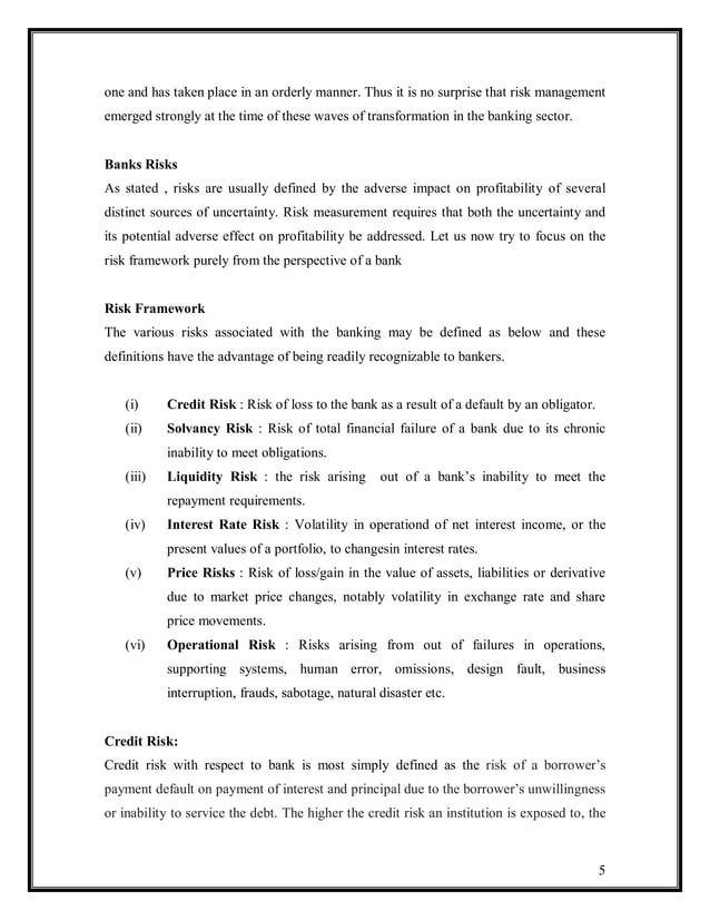 project on credit-risk-management | PDF | Business Accounting & Finance ...