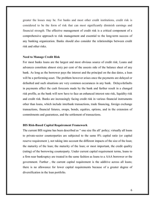 project on credit-risk-management | PDF | Business Accounting & Finance ...