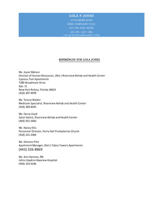 LOLA JONES RESUME | DOCX